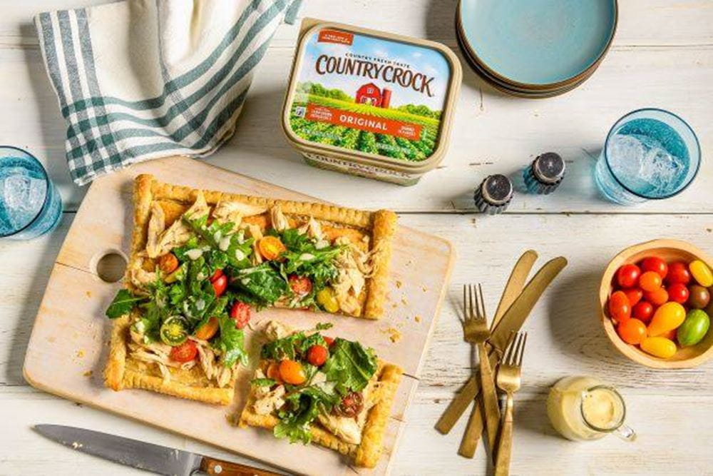 Chicken Caesar Salad Puff Pastry Tart