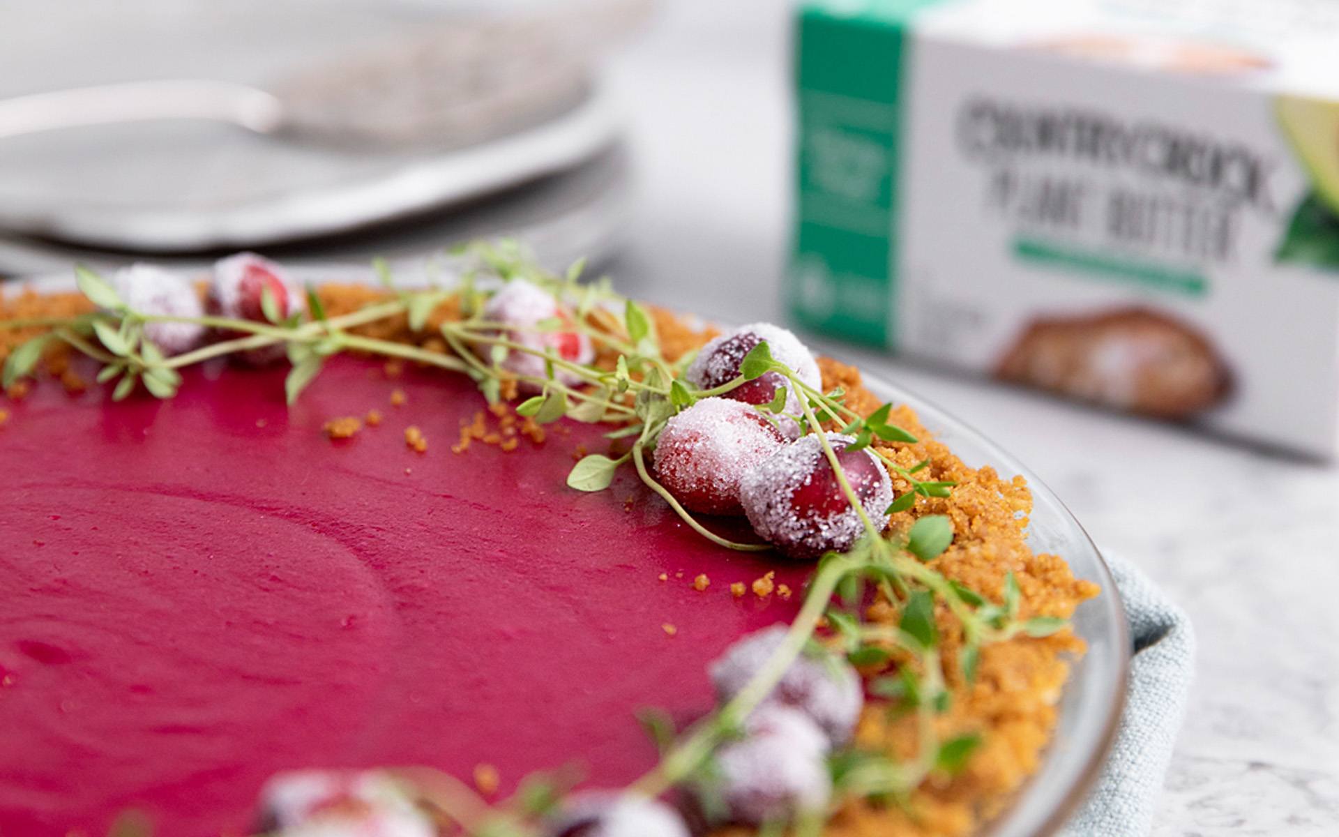 Cranberry Pie With Gingersnap Crust